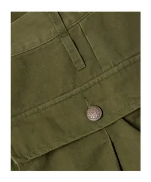 R13 Herringbone Cargo Shorts With Belt Rings