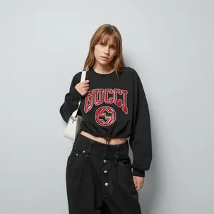 Gucci Logo Patch Cropped Sweatshirt