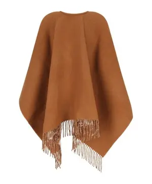 Fendi Ff Jacquard Fringed-edge Cape