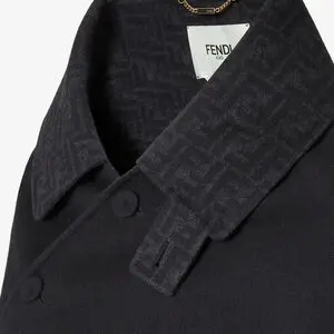 Fendi Enveloping Short Cloak With Ff Motif Lining