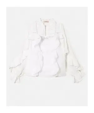 TWINSET Long-sleeved Shirt With Lotus Leaf Trim