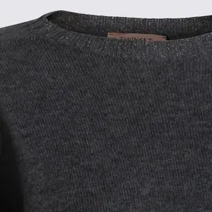 TWINSET Metallic-effect Trim Round Neck Sweater