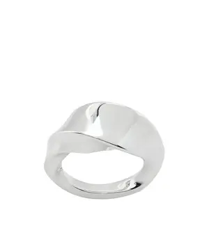 Bottega Veneta Silver Twist Ring - White