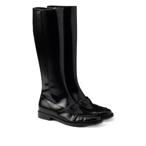 Prada Ruched Zipped Boots - Black