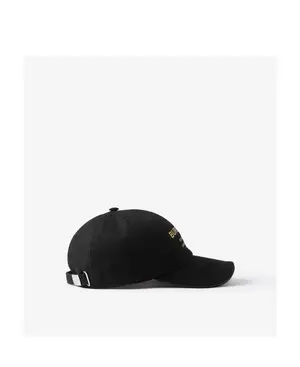 Burberry Baseball Cap With Horseferry Embroidery - Black