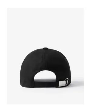 Burberry Baseball Cap With Horseferry Embroidery - Black
