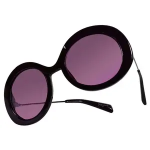 Yohji Yamamoto Round Sunglasses With Colored Lenses And Logo Detail