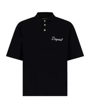 Dsquared2 Short Sleeve Logo Polo Shirt - Black