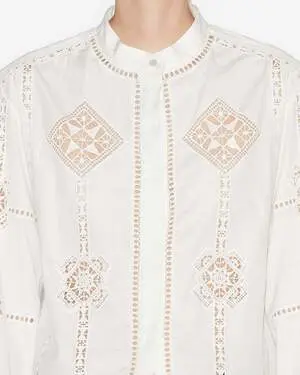 Isabel Marant Étoile Serena Embroidered Cotton Poplin Shirt
