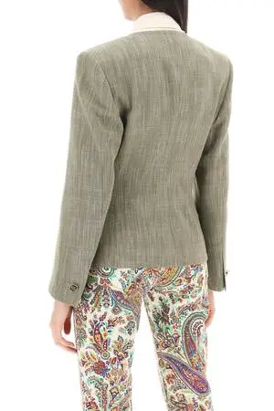 Etro Single-breasted V-neck Jacket With Button Details
