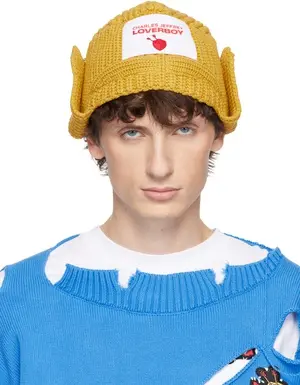 CHARLES JEFFRREY LOVERBOY Charles Jeffrey Loverboy Ribbed Cotton Beanie With Earmuffs