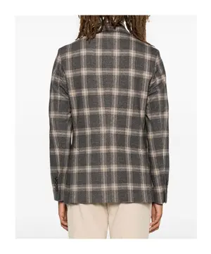 CIRCOLO 1901 Plaid Check Single-breasted Blazer - Black