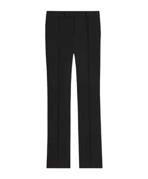 Celine Flared Pants In Striped Wool - Black