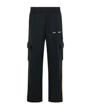 Palm Angels Logo Printed Track Pants - Black