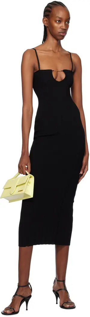Jacquemus Ribbed Knit Lingerie Dress With Keyhole Neckline
