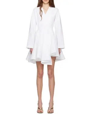 Alaïa Asymmetrical V-neck Short Dress