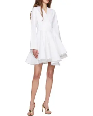 Alaïa Asymmetrical V-neck Short Dress