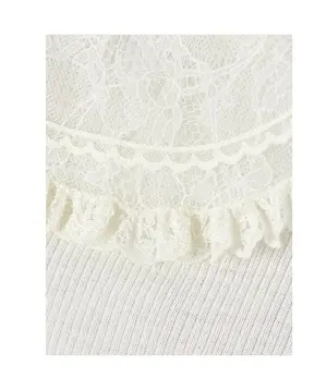 Chloé Lace Collar Long Sleeve Knit Shirt