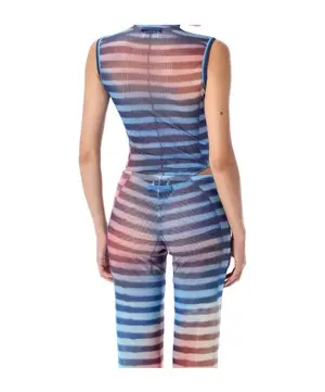 JEAN PAUL GAULTIER Sleeveless High Neck Printed Bodysuit