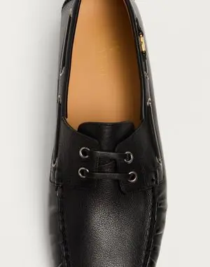 Valentino Garavani Lace-up Boat Shoes - Black
