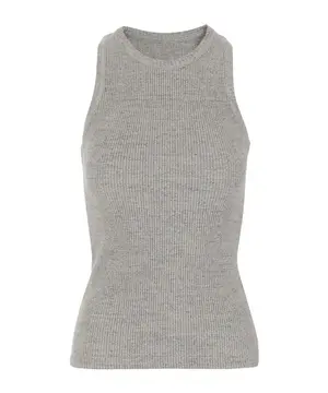 Bottega Veneta Sleeveless Ribbed Knit Tank - Gray