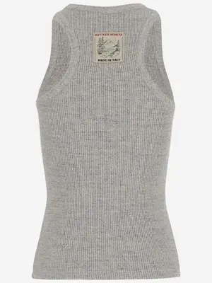 Bottega Veneta Sleeveless Ribbed Knit Tank - Gray