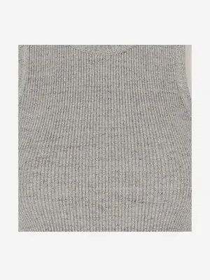 Bottega Veneta Sleeveless Ribbed Knit Tank - Gray
