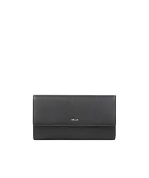 Bally Logo Details Wallet - Black