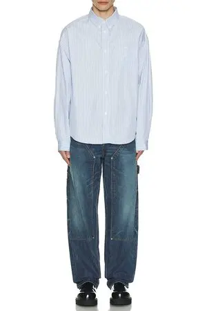 Givenchy Striped Long-sleeved Shirt - Light Blue