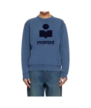 Isabel Marant Étoile Mikoy Crewneck Sweatshirt With Chest Logo - Blue