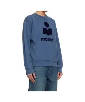Isabel Marant Étoile Mikoy Crewneck Sweatshirt With Chest Logo - Blue
