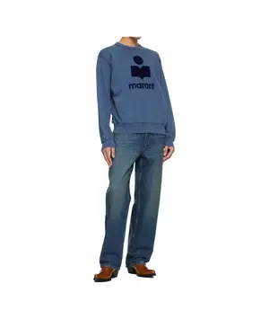Isabel Marant Étoile Mikoy Crewneck Sweatshirt With Chest Logo - Blue