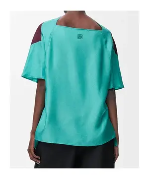 Loewe Geometric Print Silk Twill Top