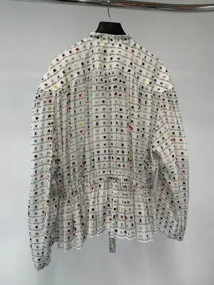 Balenciaga Printed Long-sleeved Blouse With Pleated Details
