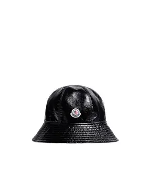 Moncler Logo Patch Bucket Hat - Black
