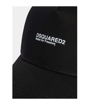 Dsquared2 Logo Printed Distressed Baseball Cap - Black