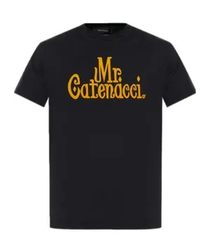 Dsquared2 Mr. Catenacci Printed Crewneck T-shirt - Black