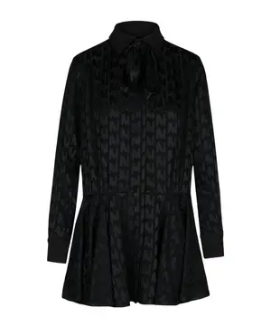 MSGM All-over "m" Letter Combination Long-sleeved Dress