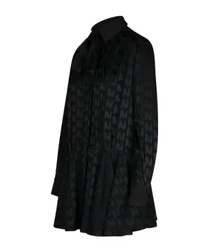 MSGM All-over "m" Letter Combination Long-sleeved Dress