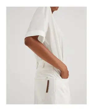 Brunello Cucinelli High-waist Midi Skirt With Straight Hem