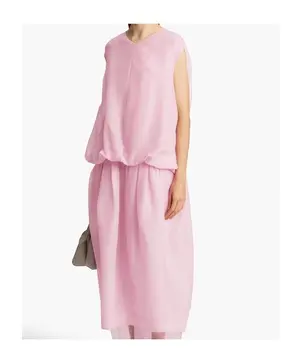 Khaite Peony" Washed Organza Blouson Dress