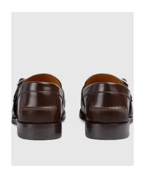 Gucci Leather And Monogram Buckle Loafers