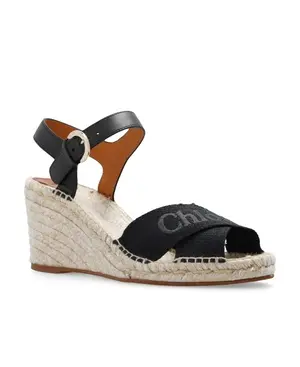 Chloé Espadrille Wedge Sandals With Ankle Strap