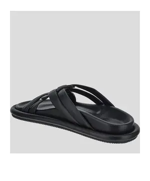 Moncler Logo Embossed Sandals - Black