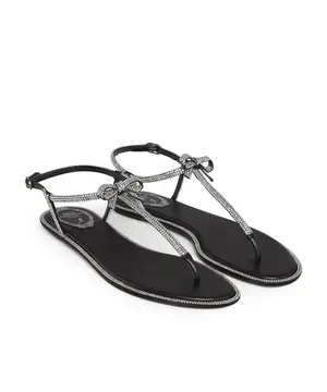 Rene Caovilla Embellished Open Toe Sandals - Black