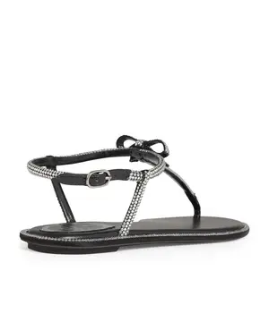 Rene Caovilla Embellished Open Toe Sandals - Black
