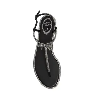 Rene Caovilla Embellished Open Toe Sandals - Black