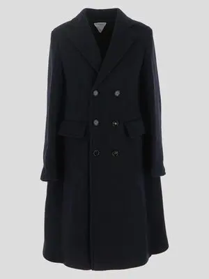 Bottega Veneta Double-breasted Cape Coat - Black