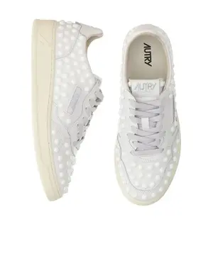 AUTRY Studded Leather Lace-up Sneakers