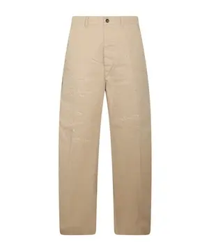 Dsquared2 Distressed Straight-leg Pants - Beige